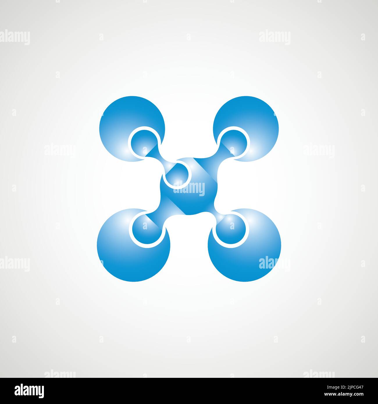 Blue molecular structure . Microbiology concept. Abstract vector ...