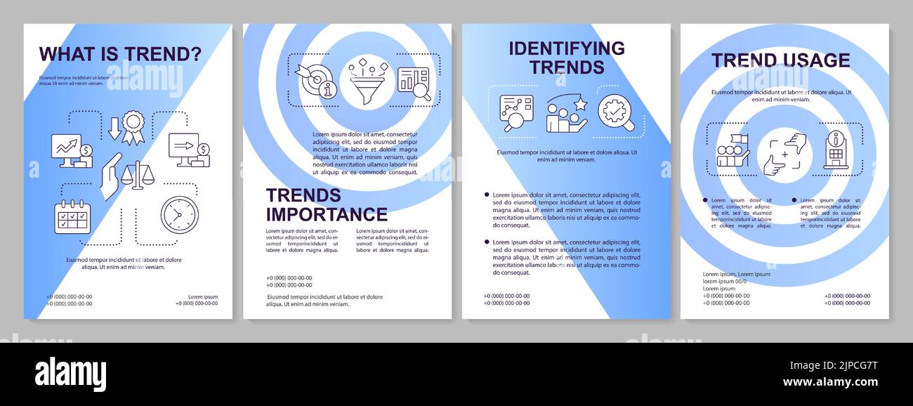 Trend management blue brochure template Stock Vector Image & Art - Alamy