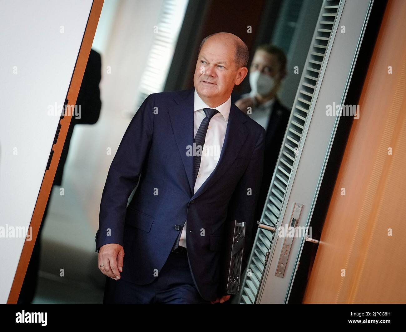 Berlin, Germany. 17th Aug, 2022. Chancellor Olaf Scholz (SPD) arrives ...