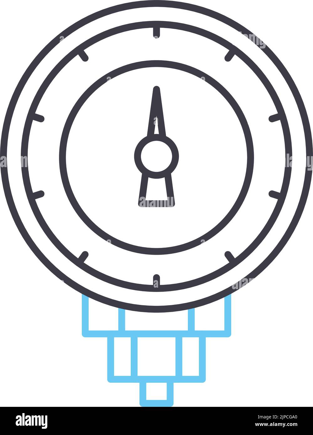 pressure meter line icon, outline symbol, vector illustration, concept ...