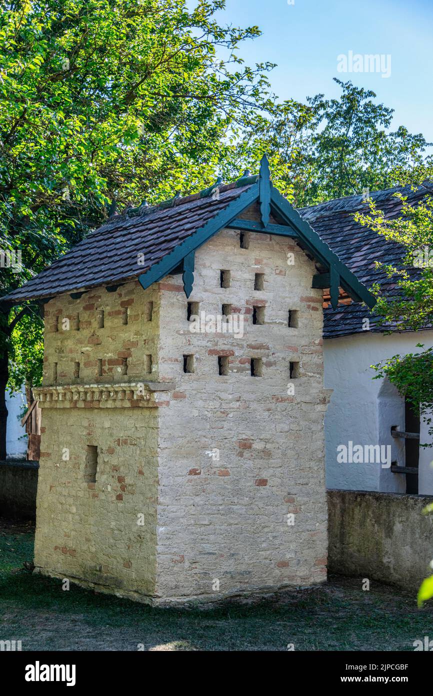 Brick dovecote at old Farmhouse in Lower Austria, Weinviertel Stock ...