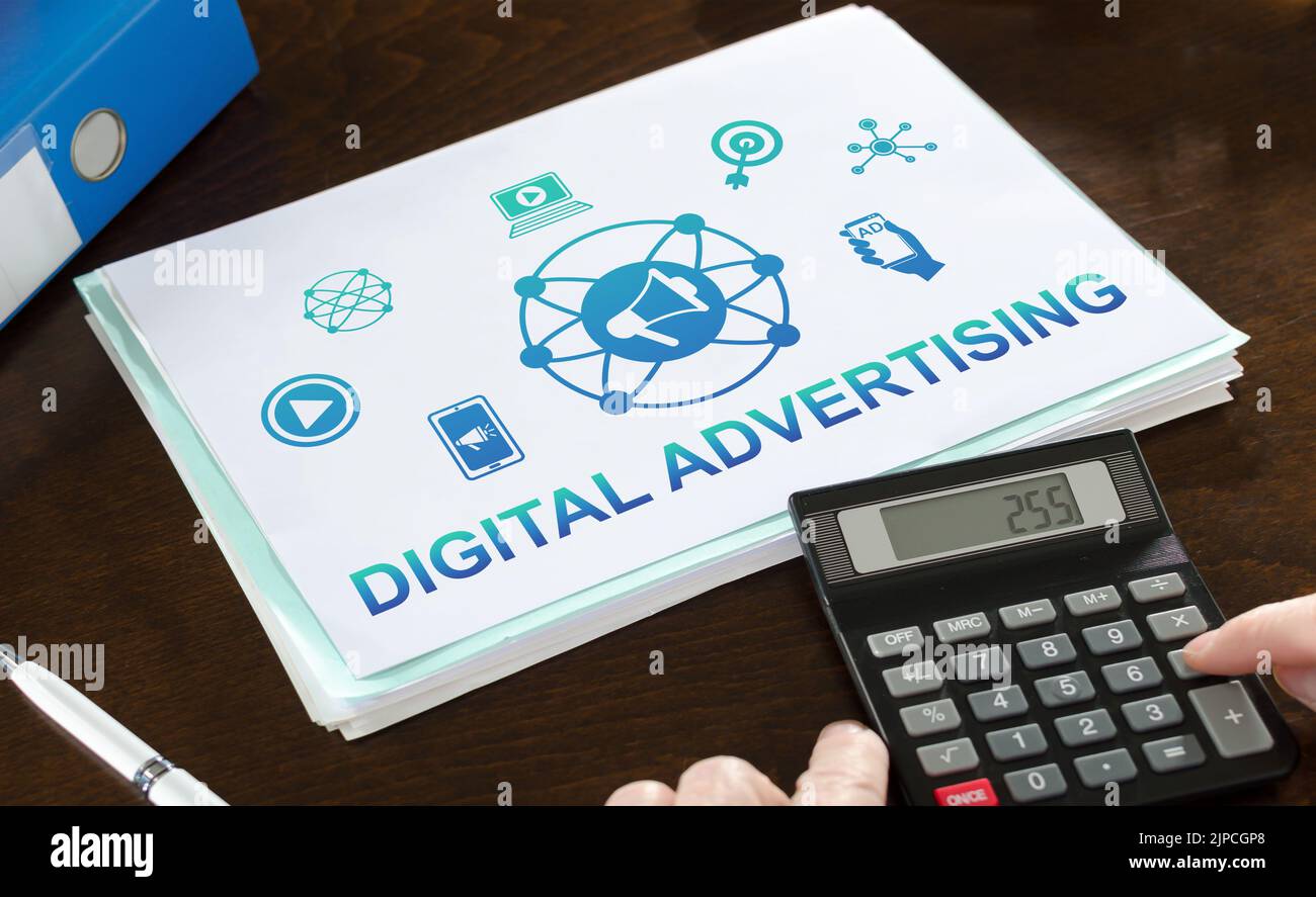 Advertising concept advertisement calculator hi-res stock photography ...