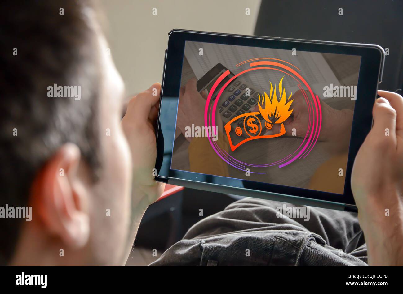 Inflation concept on a tablet Stock Photo - Alamy