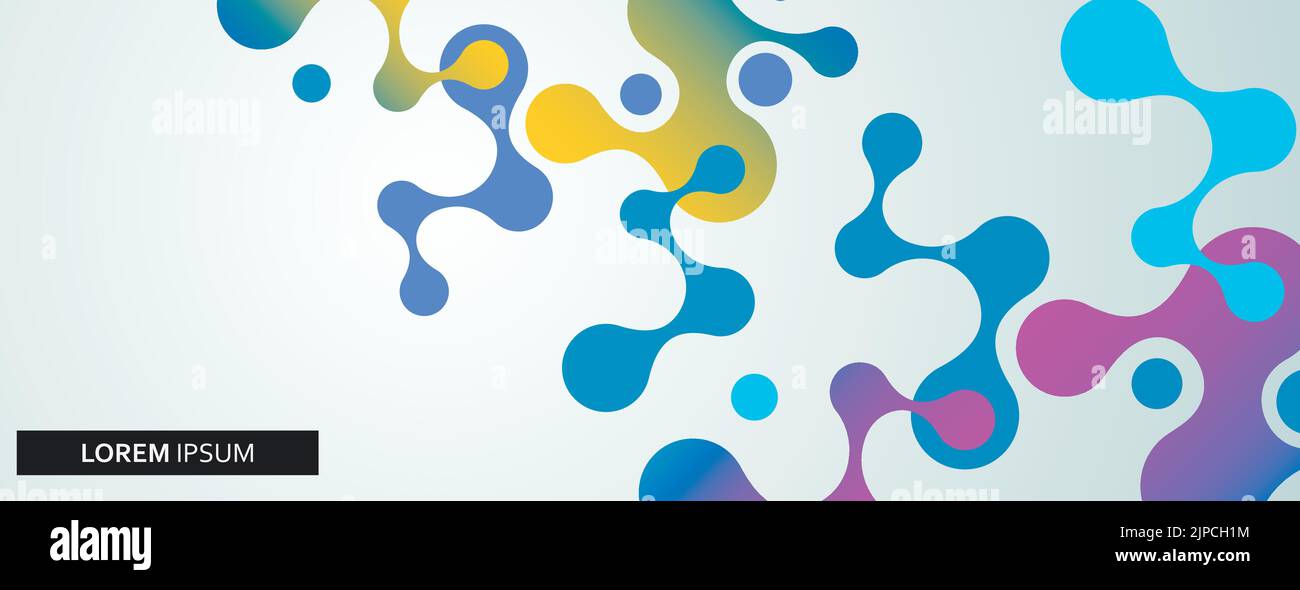 Blue violet molecules in abstract style on light background. Science ...