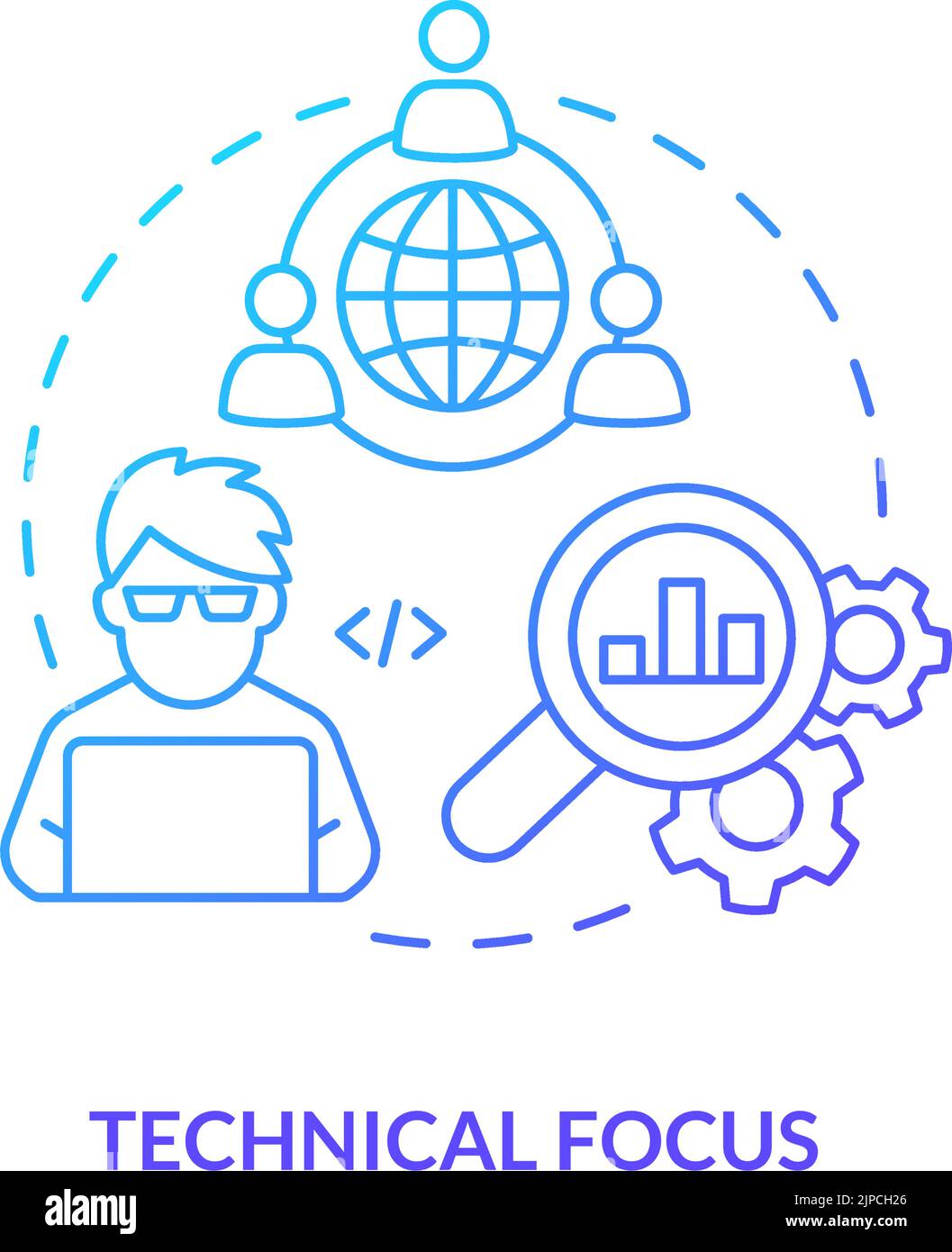 Technical focus blue gradient concept icon Stock Vector Image & Art - Alamy