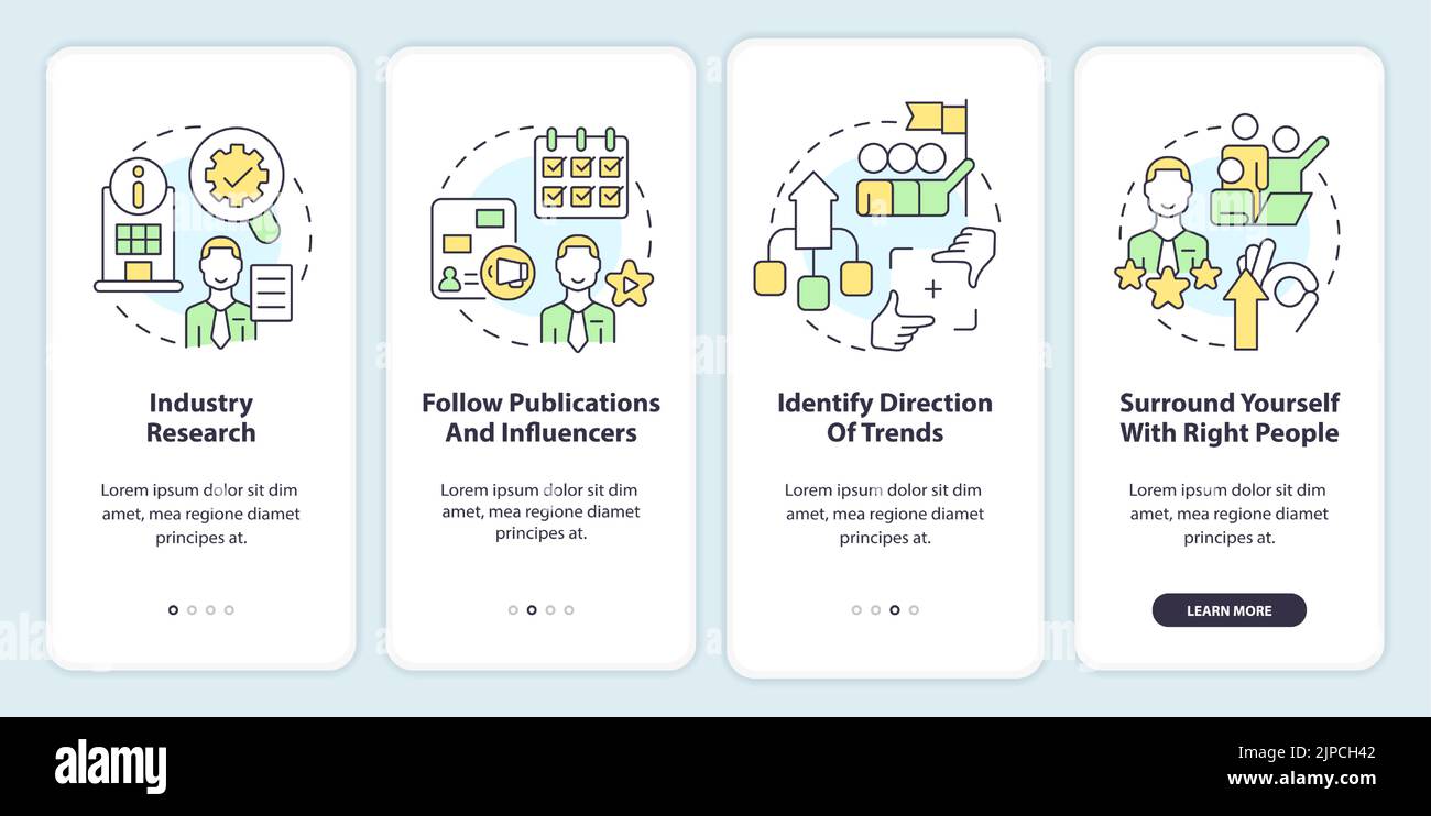 How To Identify Trends Onboarding Mobile App Screen Stock Vector Image And Art Alamy
