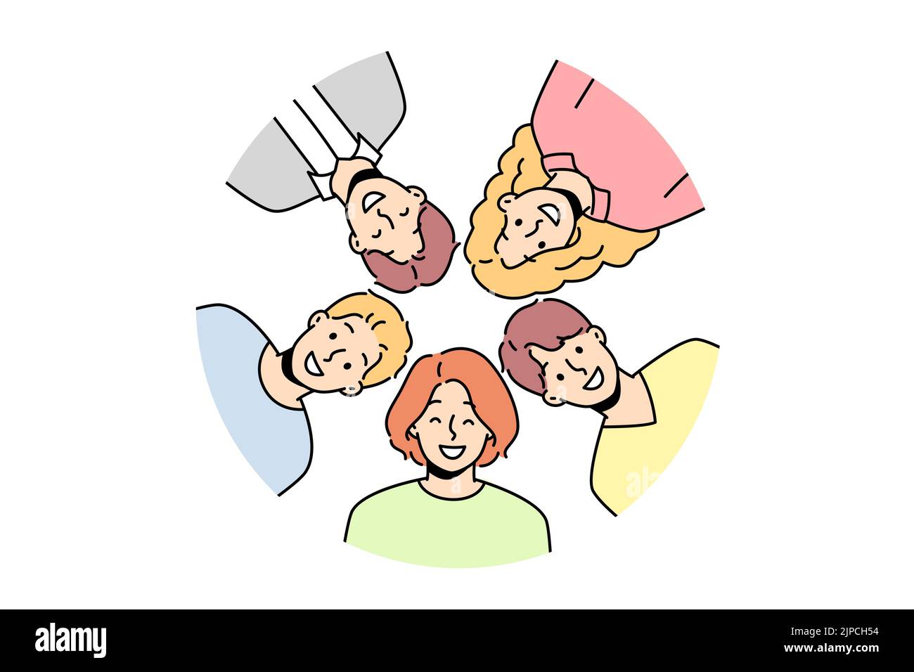 Happy multiethnic friends portrait in Stock Vector Images - Alamy