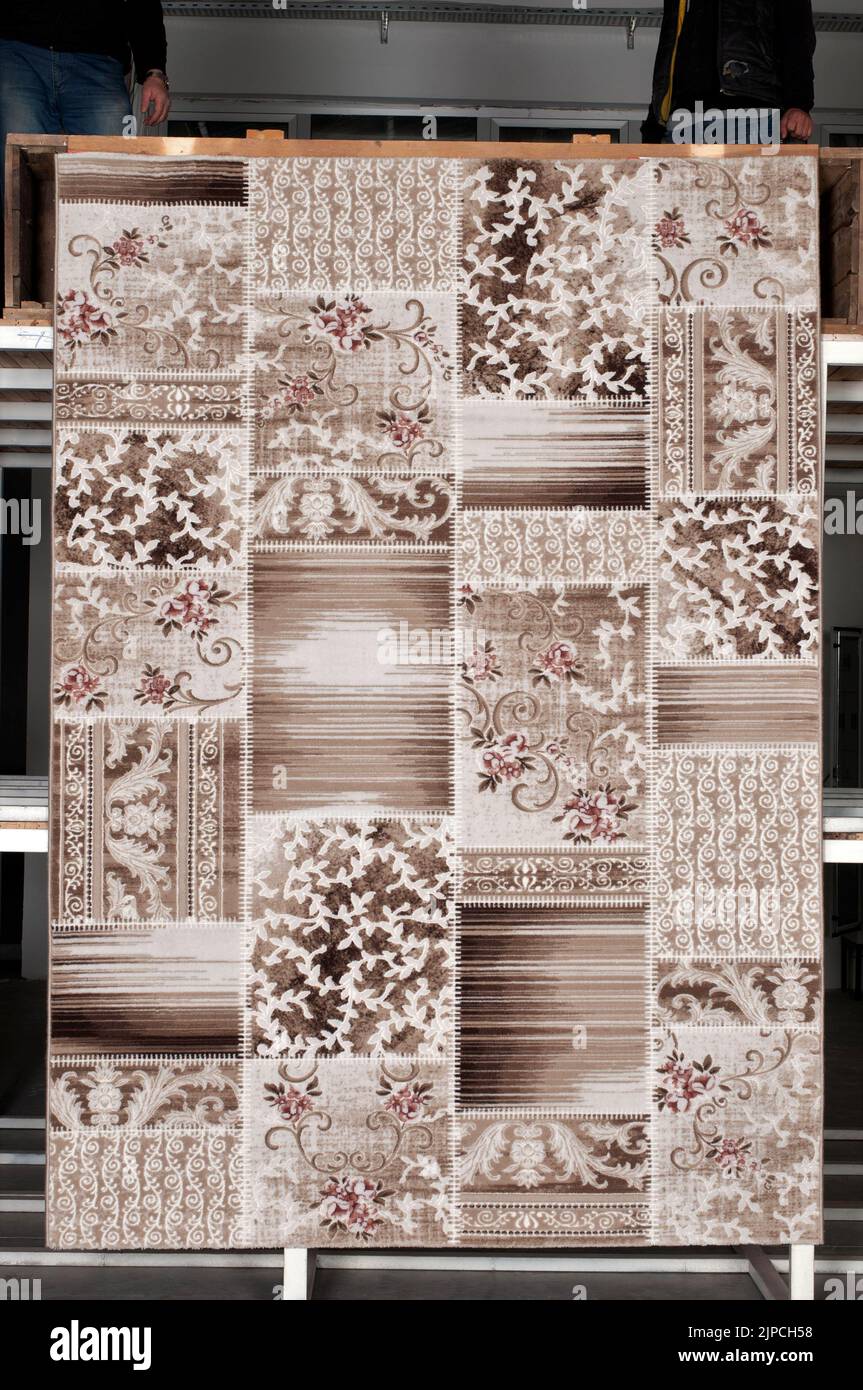 Traditional wool Turkish carpet. Handmade and decorative Stock Photo ...