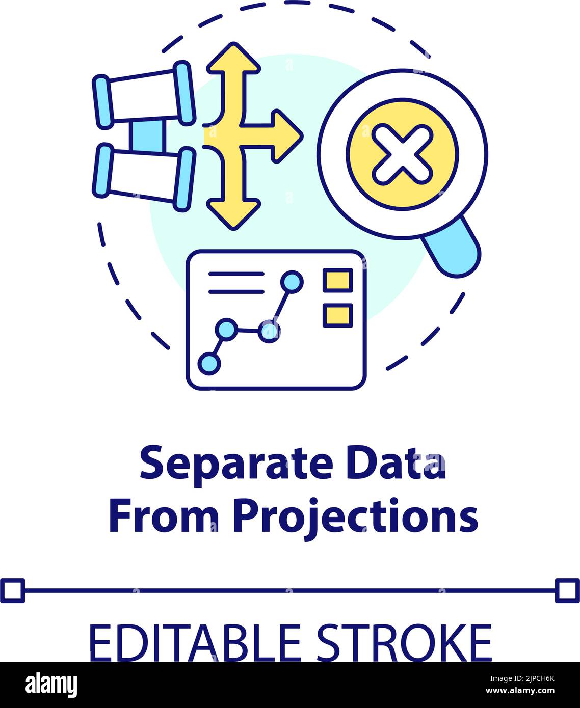 Separate data from projections concept icon Stock Vector Image & Art ...