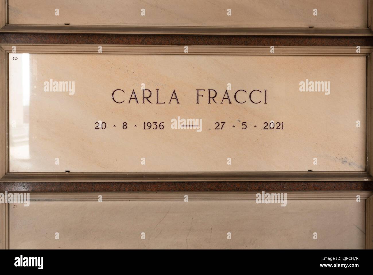 MILAN, ITALY, MARCH 5, 2022 - Carla Fracci's Tomb in the monumental ...