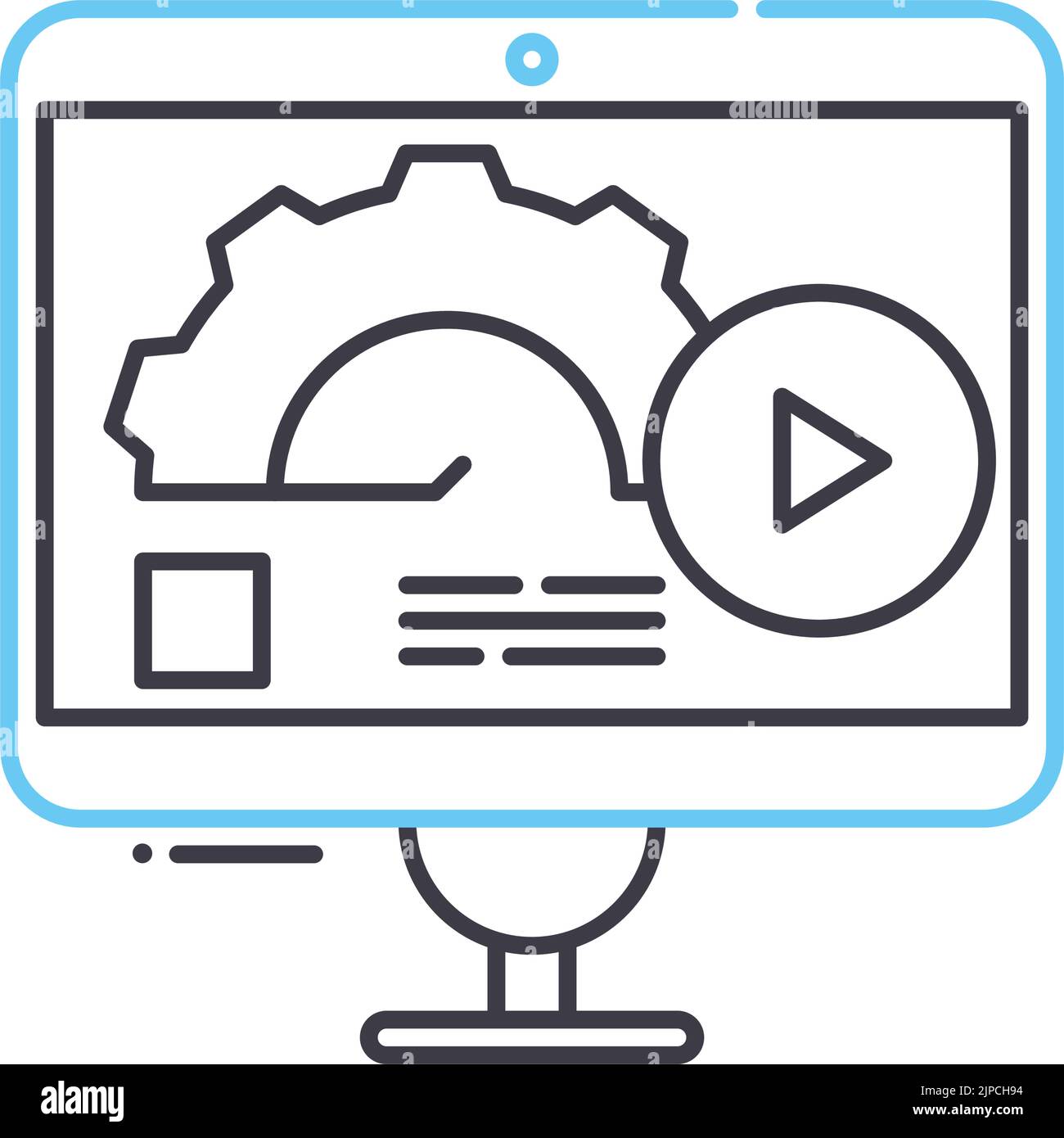 process simulation line icon, outline symbol, vector illustration ... process simulation line icon, outline symbol, vector illustration ...