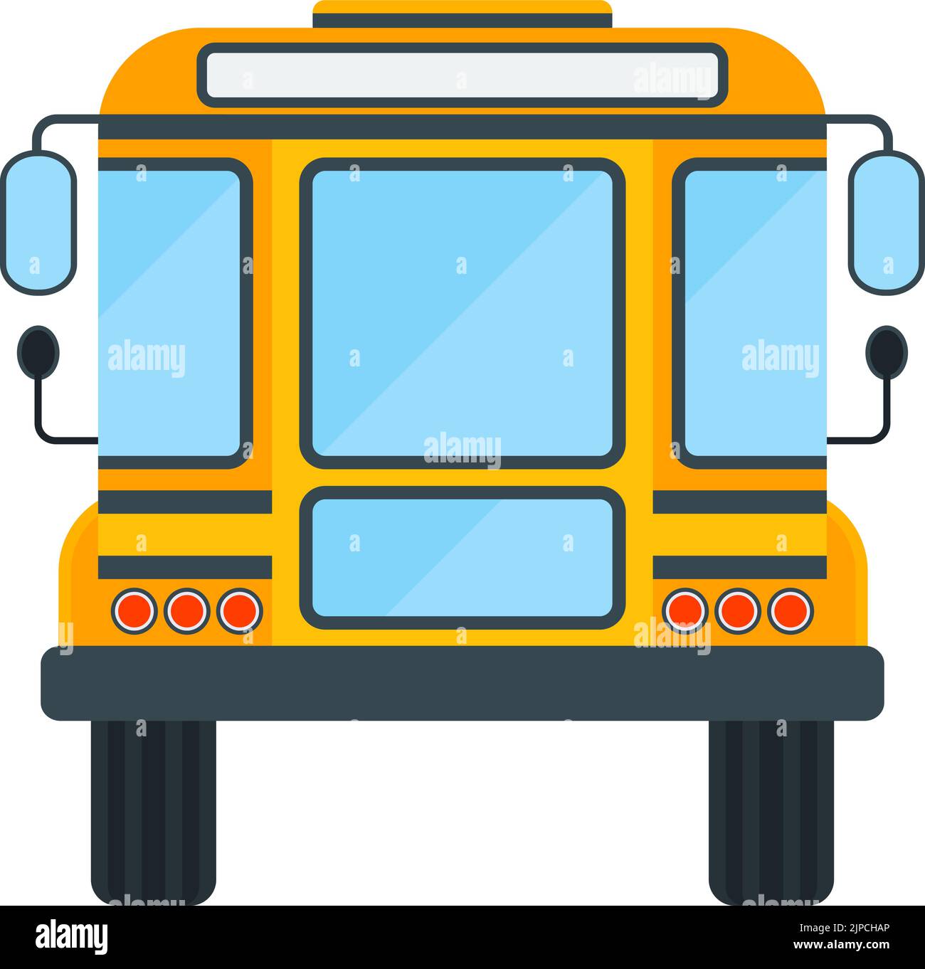 Yellow school bus back view. Transporting schoolchildren Stock Vector ...
