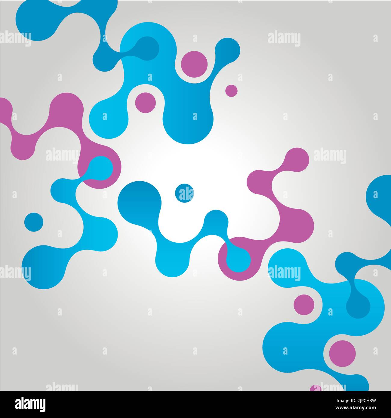 Modern abstract pattern with blue molecules together. Medical research ...