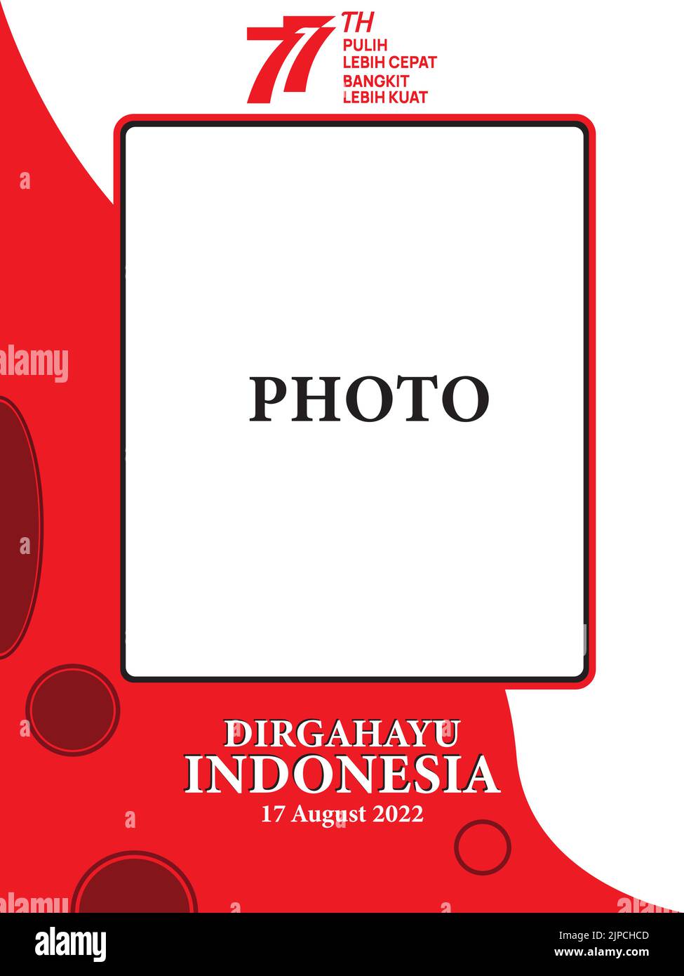 A vector of Twibbon Template with Happy Independence Day 77th text in ...