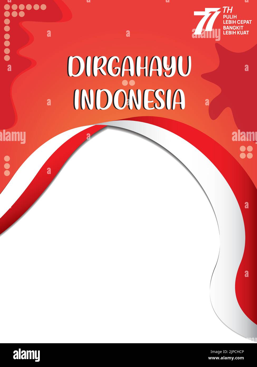 A vector of Twibbon Template with Happy Independence Day 77th text in ...