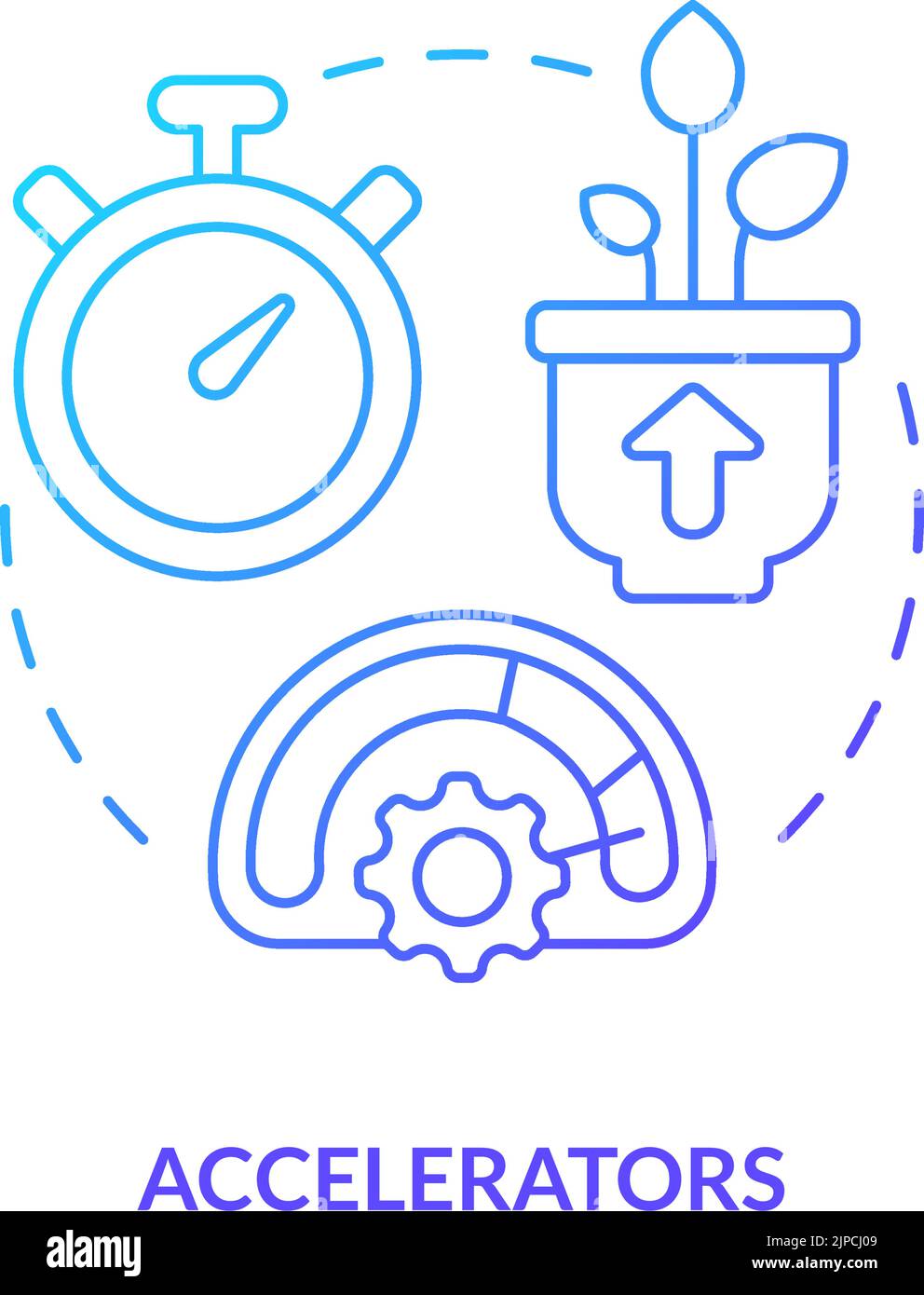 Accelerators Blue Gradient Concept Icon Stock Vector Image And Art Alamy