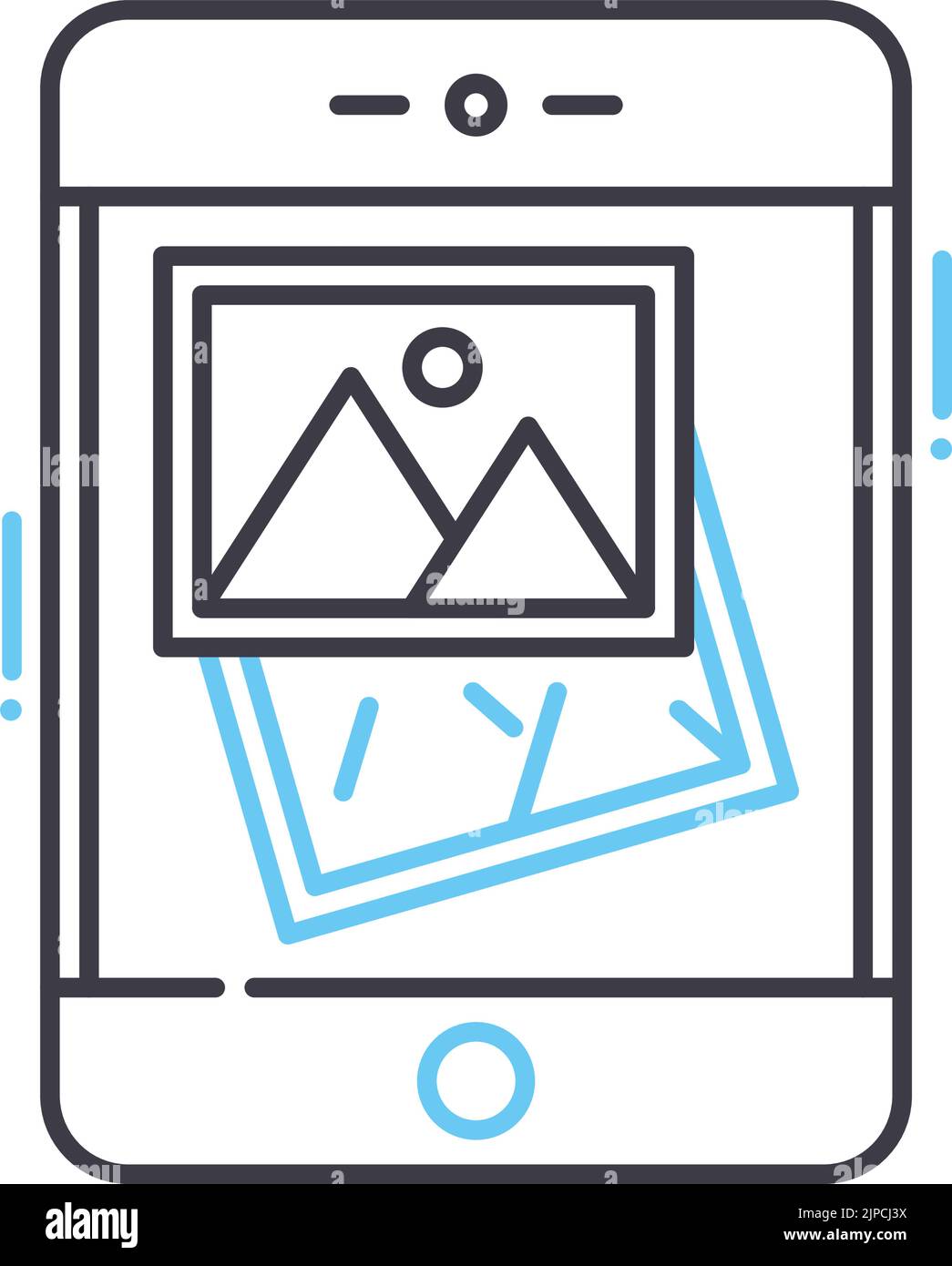 image gallery line icon, outline symbol, vector illustration, concept ...