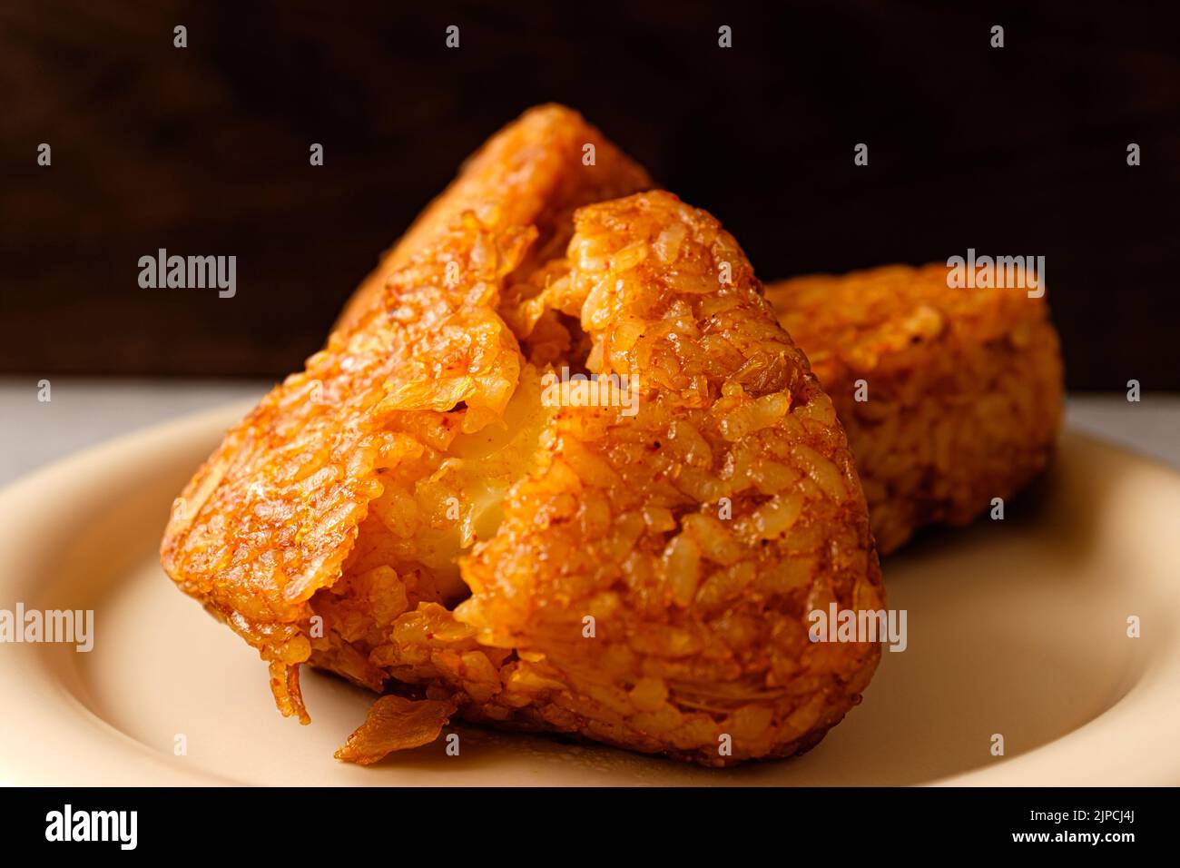 Kimchi rice ball, a simple meal made by combining kimchi and rice Stock ...