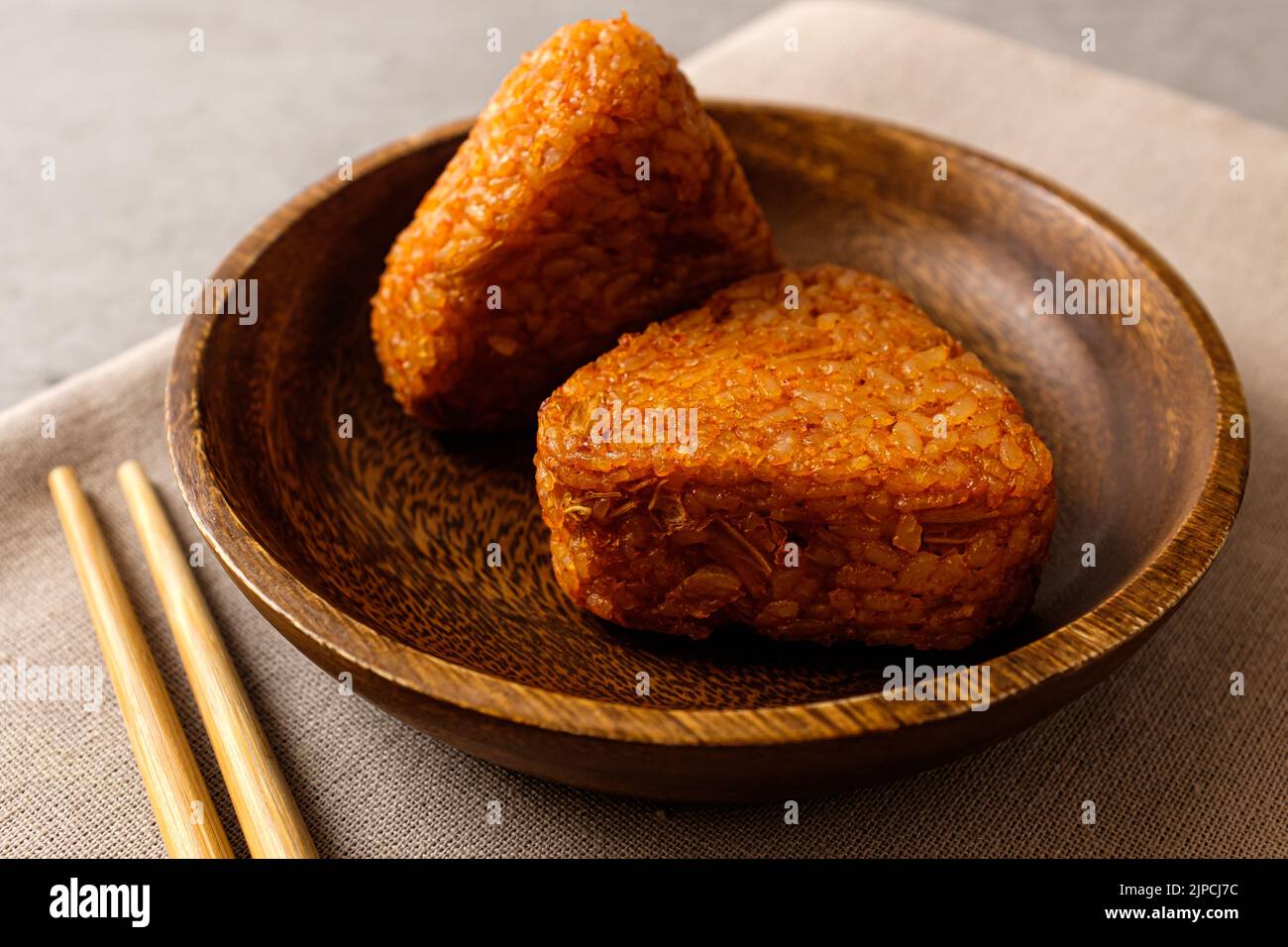 Kimchi rice ball, a simple meal made by combining kimchi and rice Stock ...