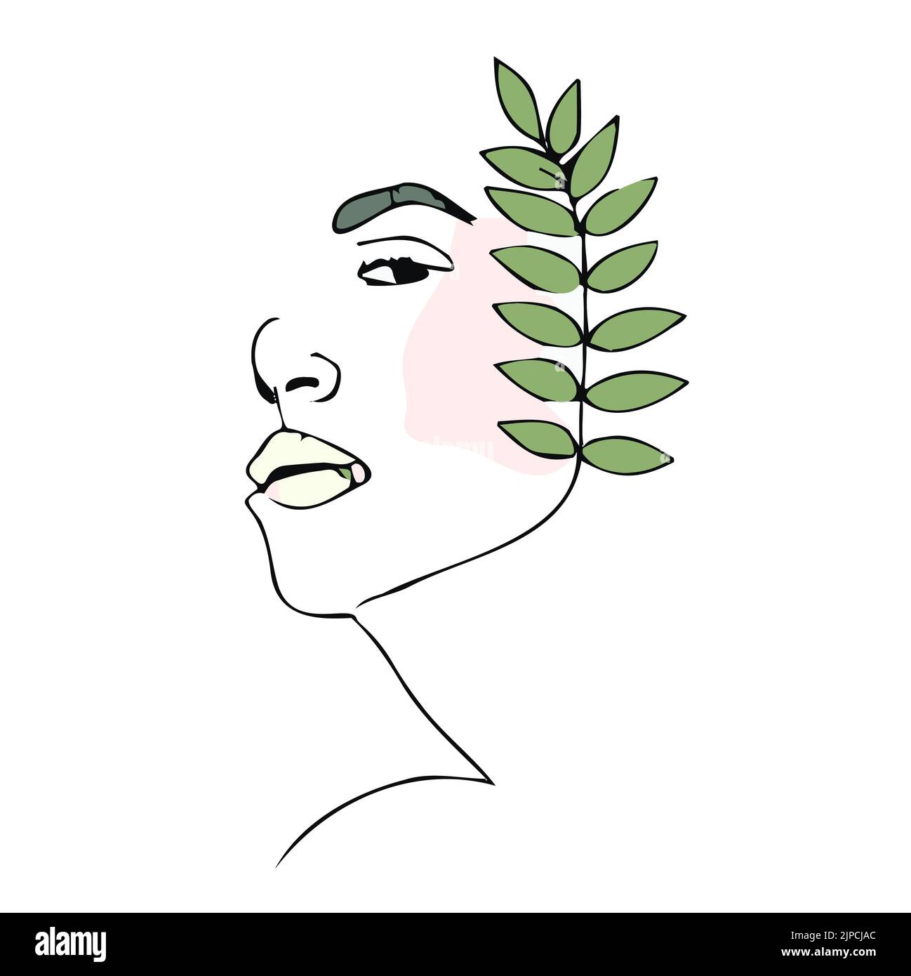 Beautiful line art model painted with watercolor Stock Photo - Alamy