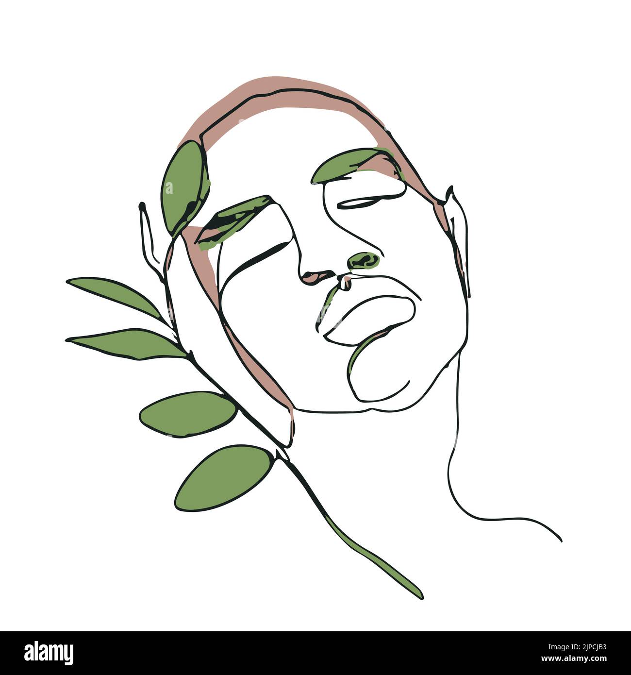 Beautiful line art model painted with watercolor Stock Photo - Alamy