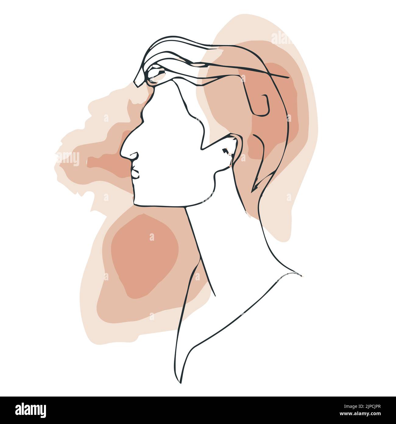 Beautiful line art model painted with watercolor Stock Photo - Alamy