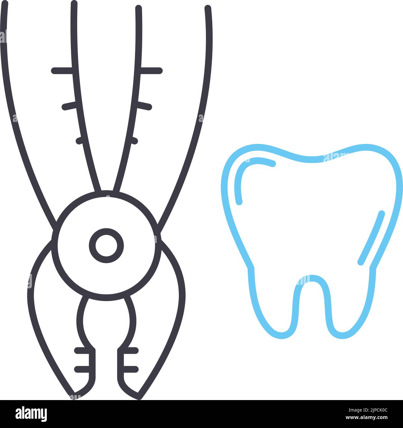 tool extraction line icon, outline symbol, vector illustration, concept ...