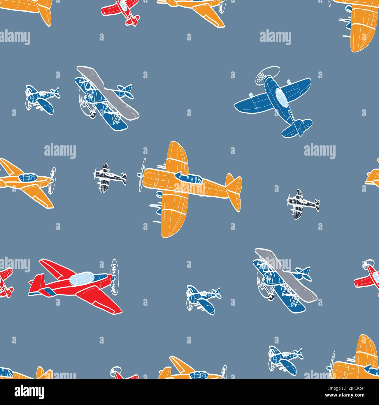Vector seamless pattern with aircraft. Kids background with planes ...