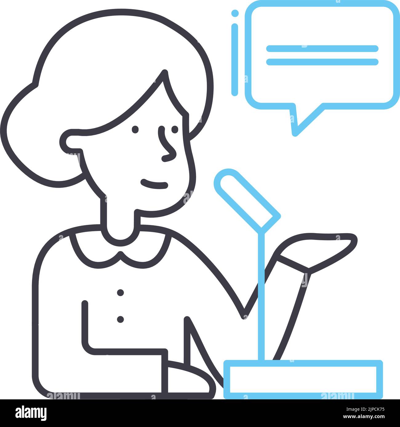 politician line icon, outline symbol, vector illustration, concept sign ...