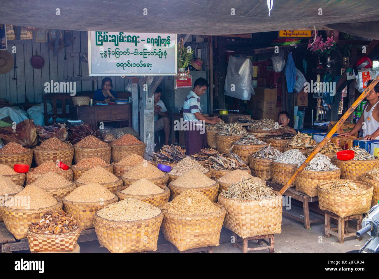 A spice street market in Mandalay Myanmar formerly Burma Stock Photo ...