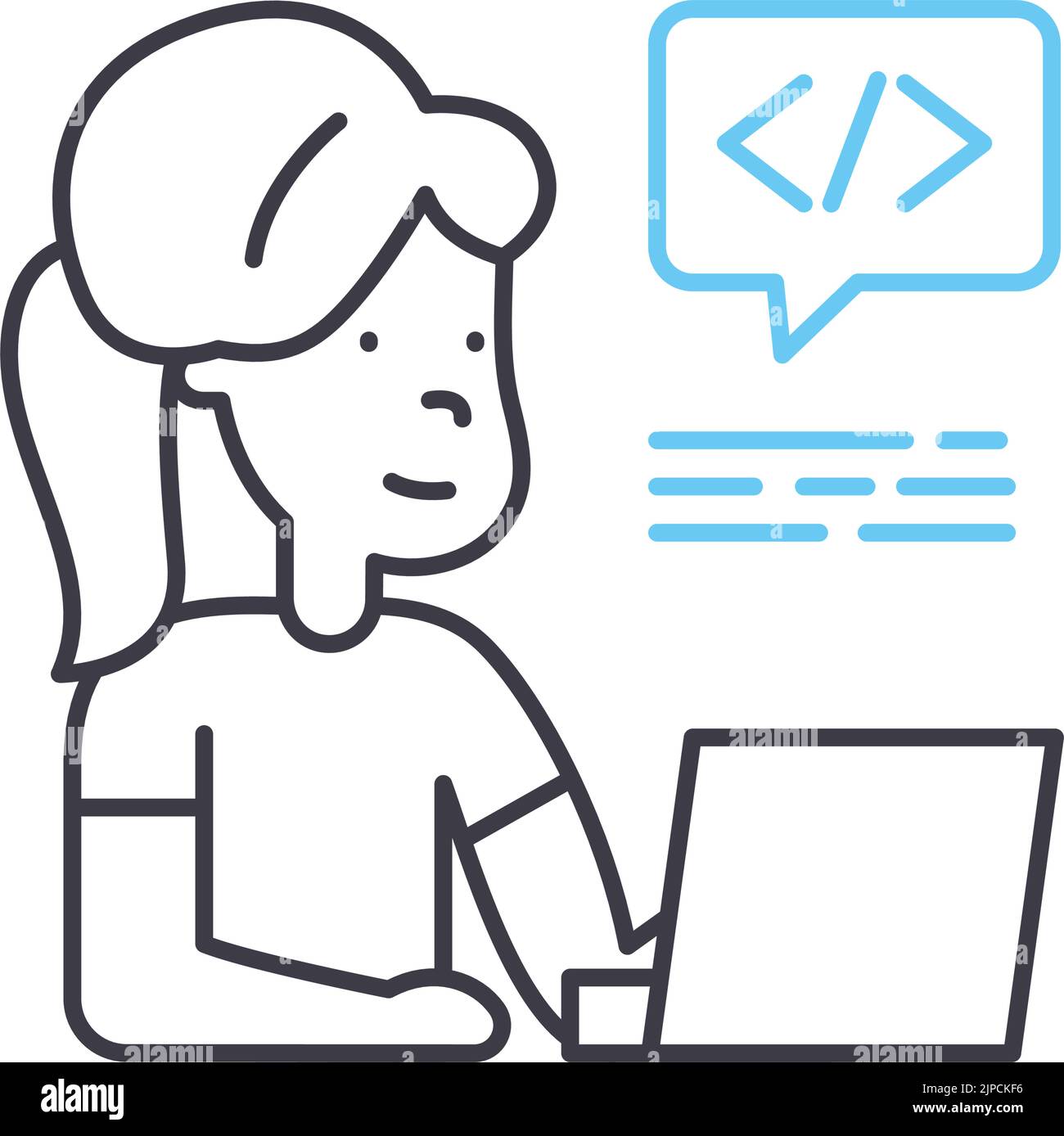 geek line icon, outline symbol, vector illustration, concept sign Stock ...