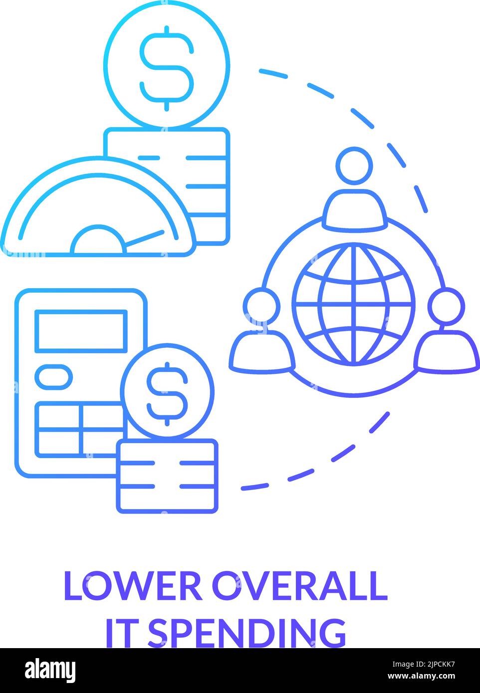 Lower overall IT spending blue gradient concept icon Stock Vector Image & Art - Alamy