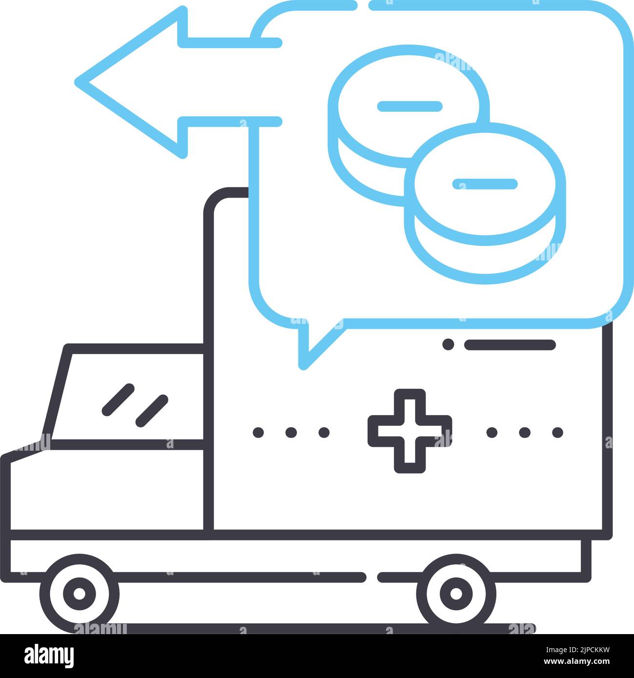 free delivery line icon, outline symbol, vector illustration, concept ...