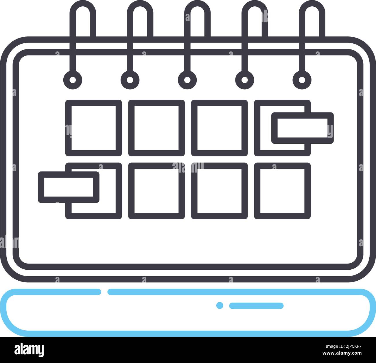 organization planning line icon, outline symbol, vector illustration ...
