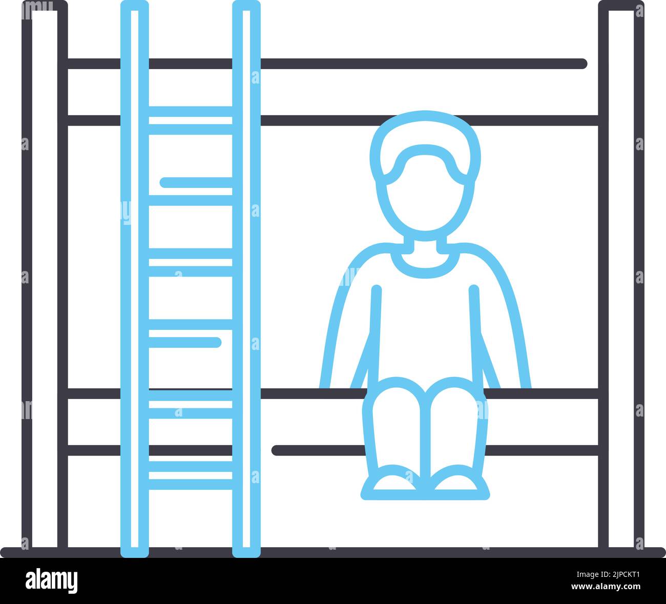 hostel room line icon, outline symbol, vector illustration, concept ...