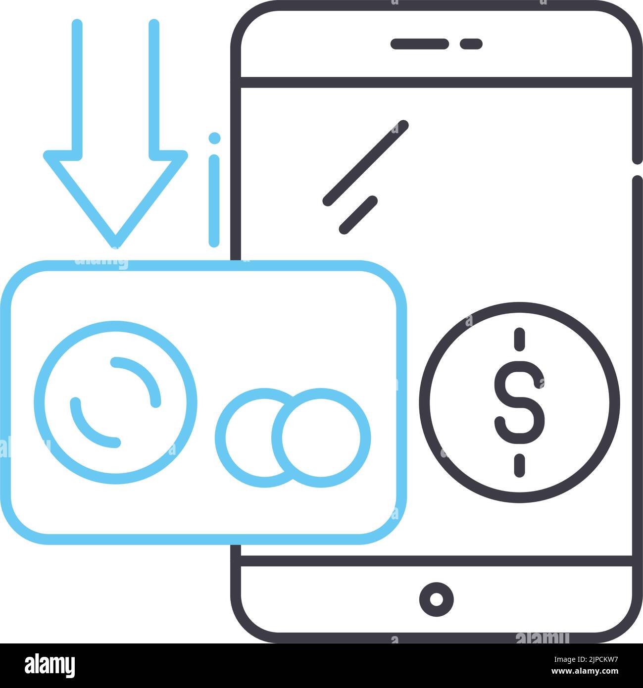 saving account line icon, outline symbol, vector illustration, concept ...