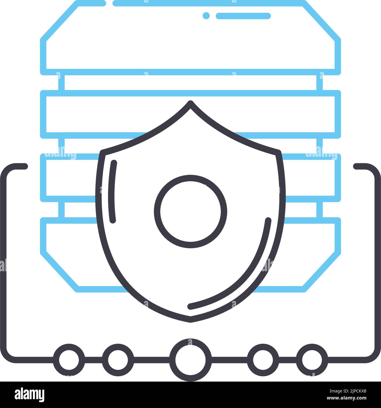 protection system line icon, outline symbol, vector illustration, concept sign Stock Vector ...