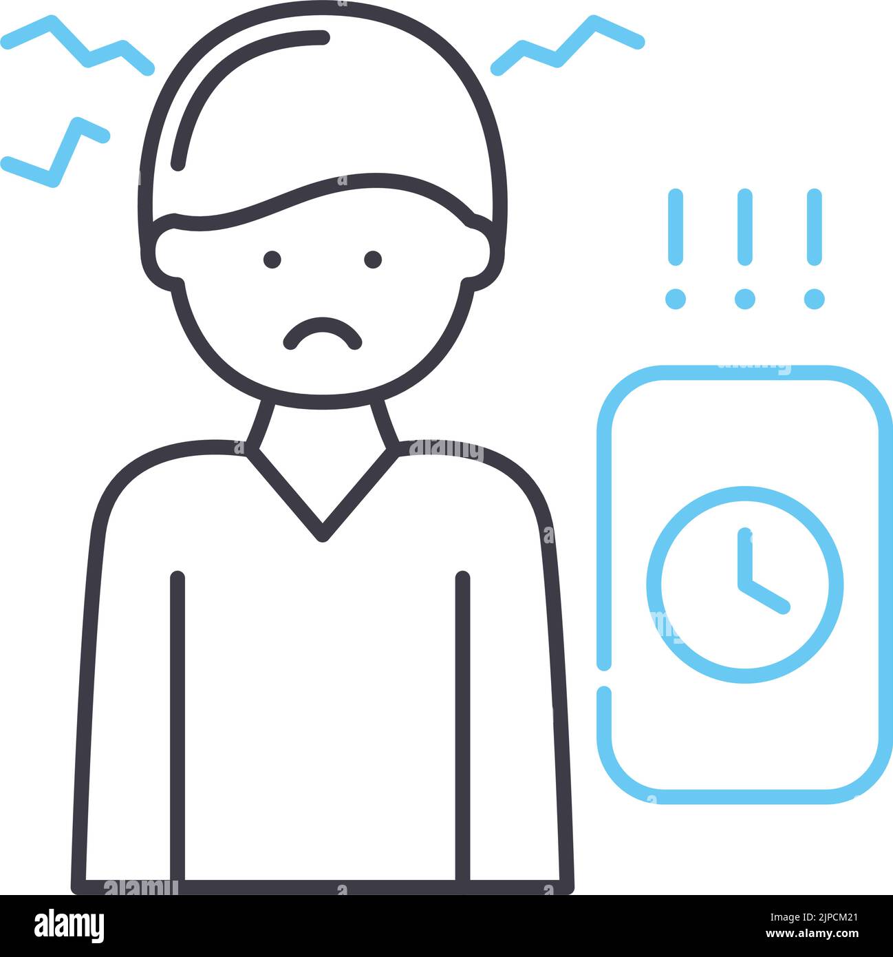 impatience line icon, outline symbol, vector illustration, concept sign ...