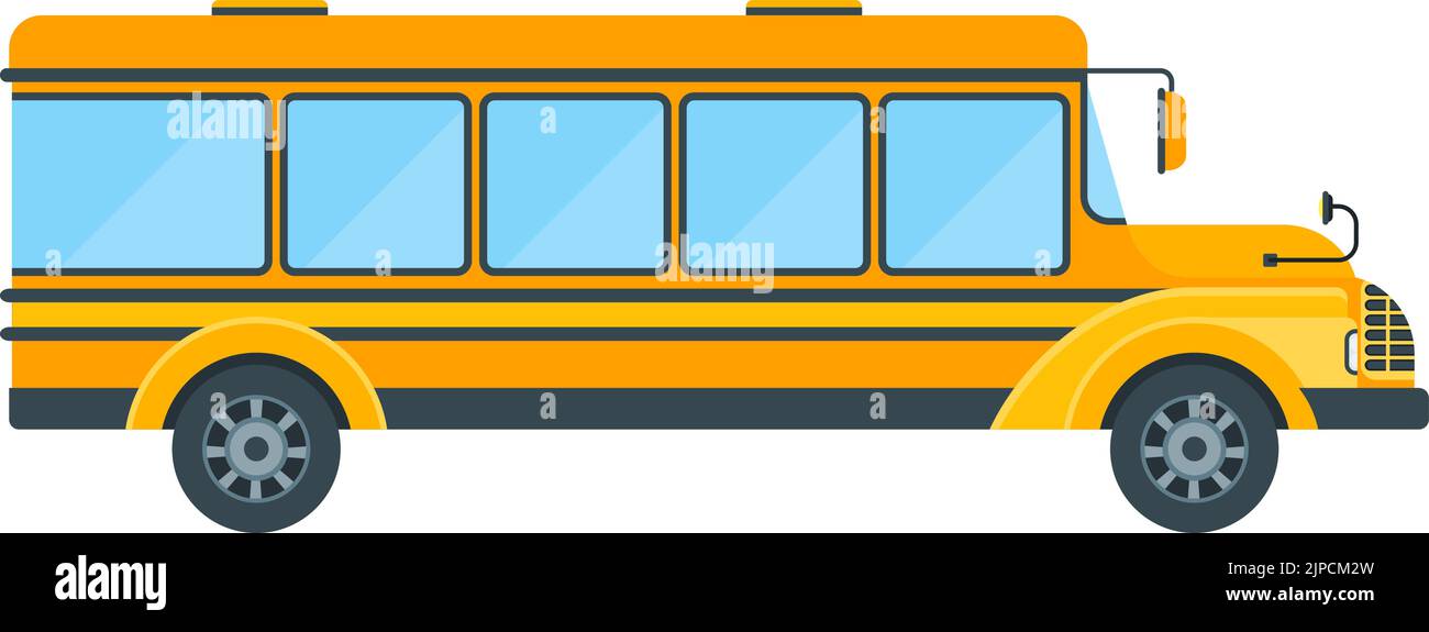 Yellow school bus side view. Transporting schoolchildren Stock Vector ...