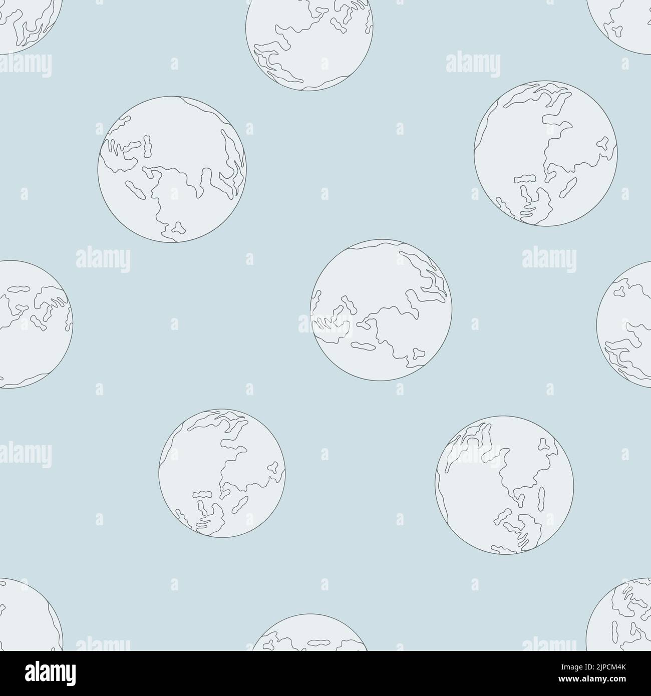 Planet earth engraved seamless pattern. Vintage sphere of world in hand ...