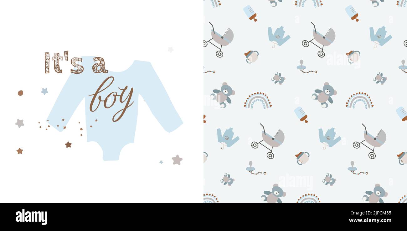 Stroller with milk bottle pattern Stock Vector Image & Art - Alamy