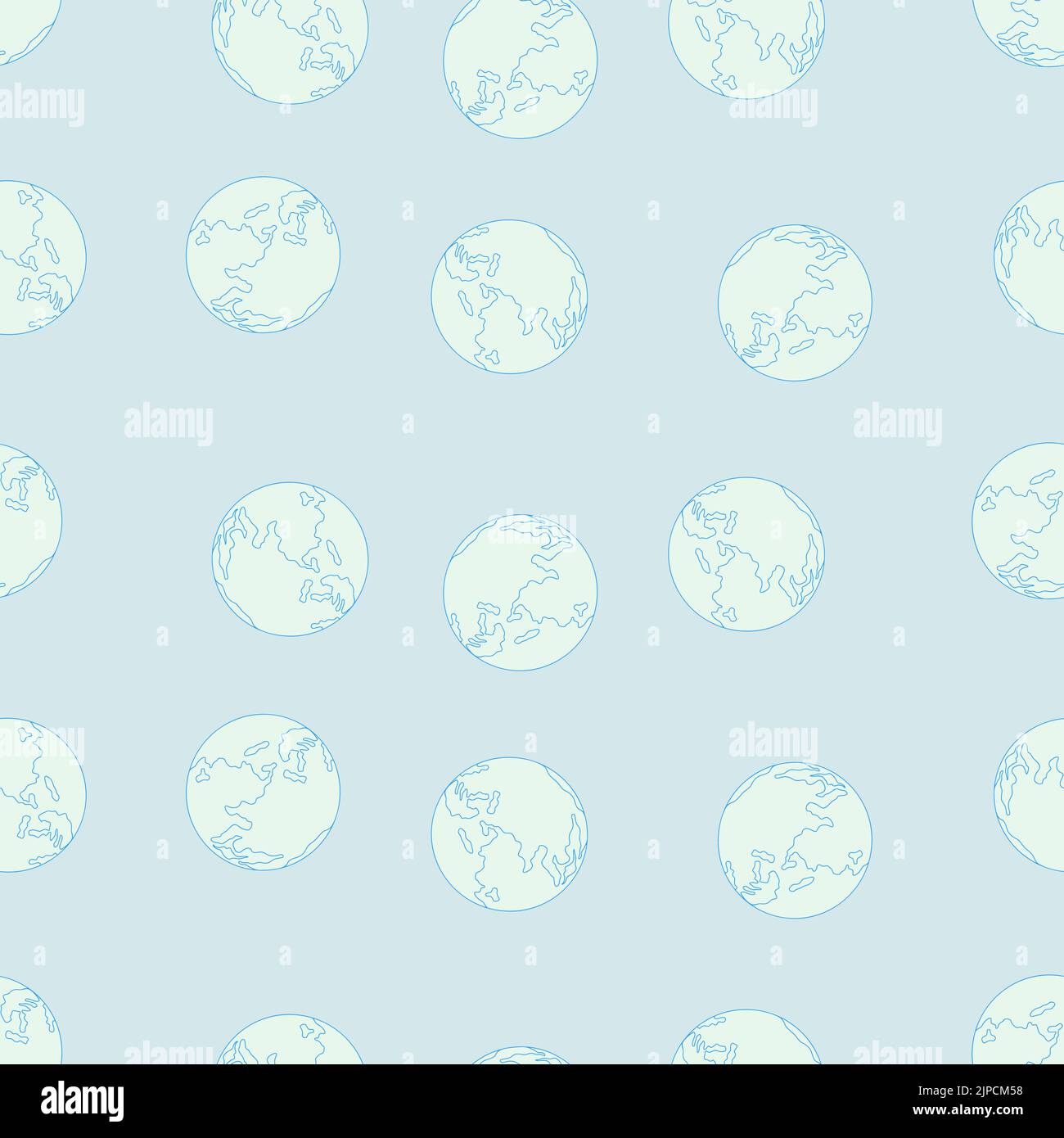 Planet earth engraved seamless pattern. Vintage sphere of world in hand ...