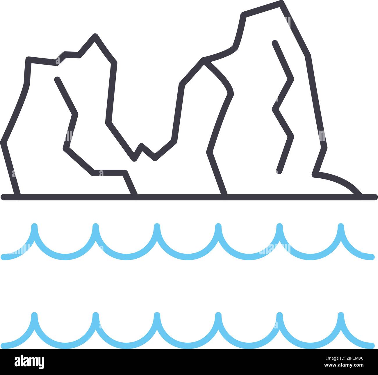 glaciers line icon, outline symbol, vector illustration, concept sign ...
