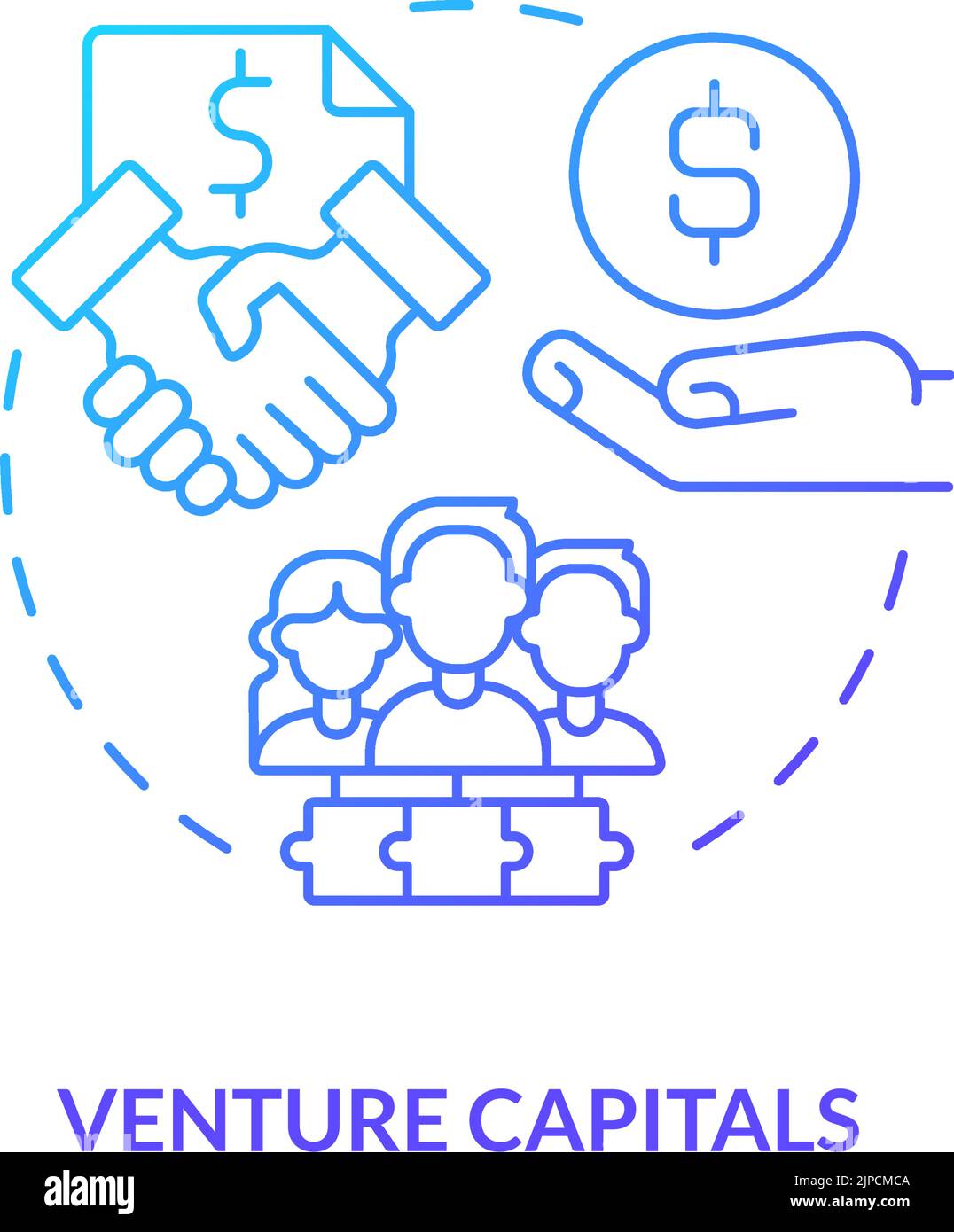 Venture capitals blue gradient concept icon Stock Vector Image & Art ...