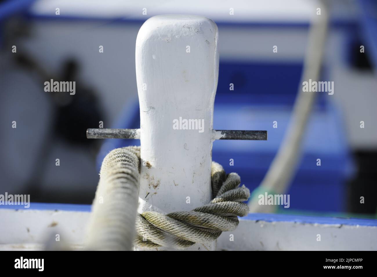 Rope Twine Yarns on small boats Stock Photo - Alamy