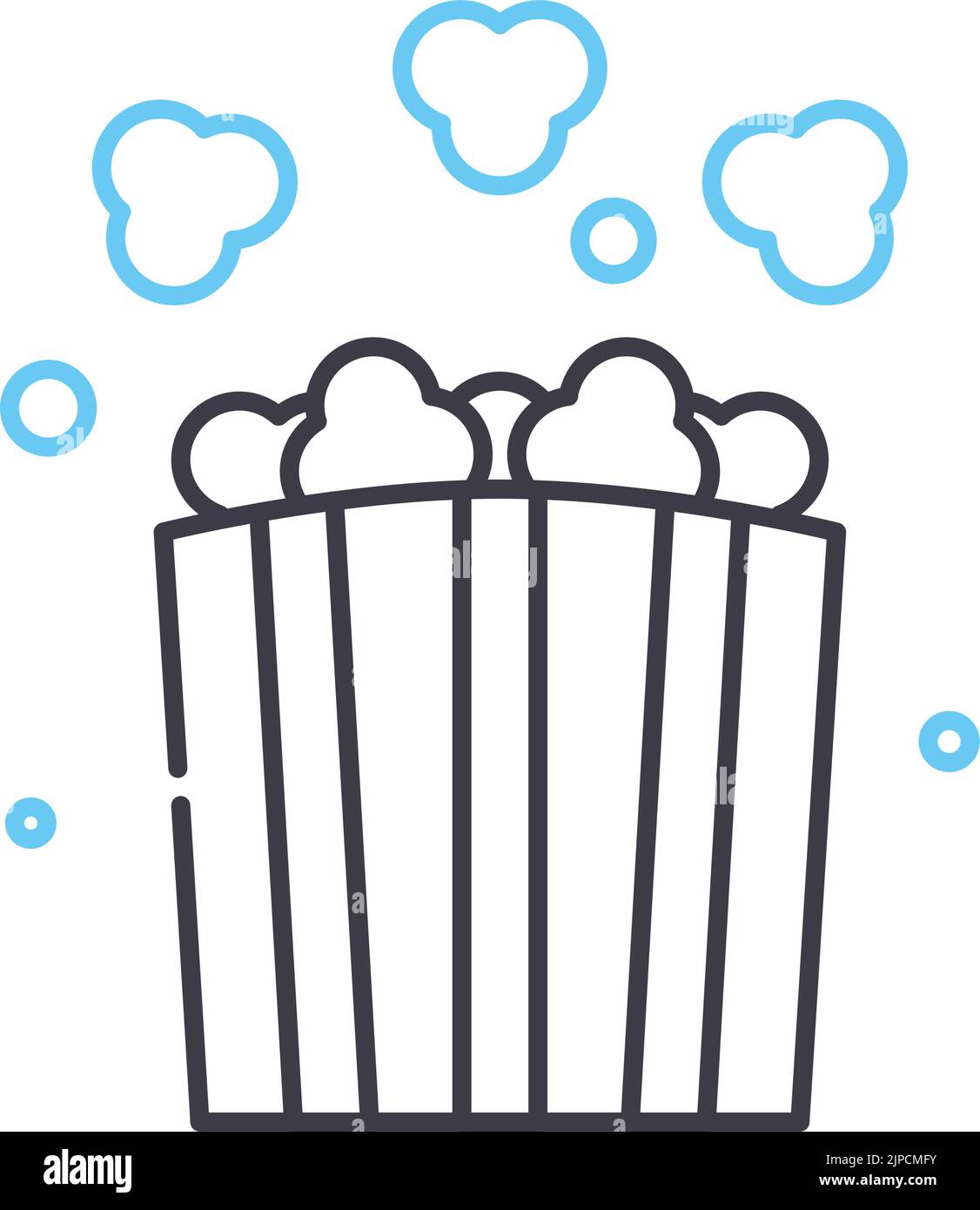 pop corn line icon, outline symbol, vector illustration, concept sign ...