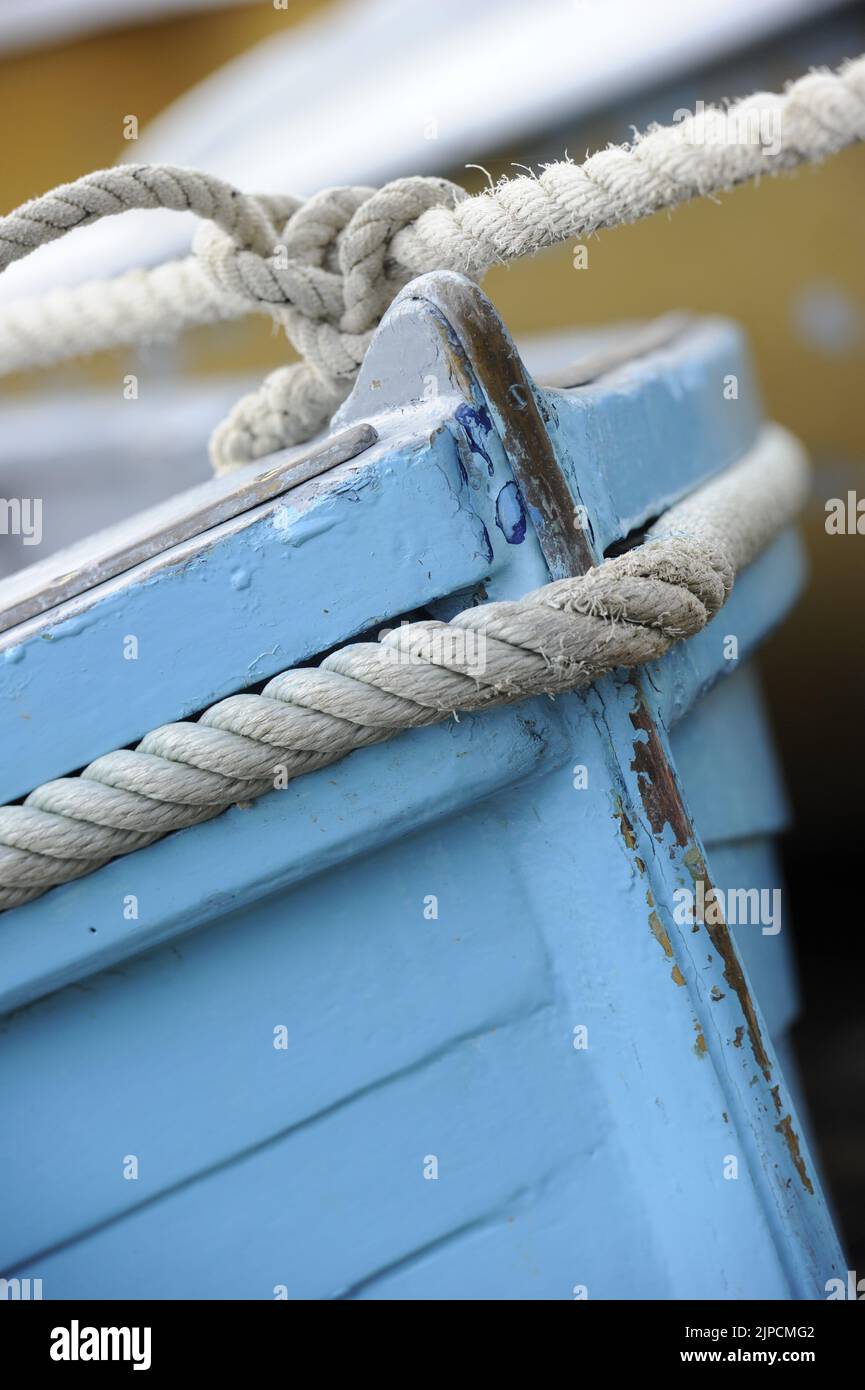 Rope Twine Yarns on small boats Stock Photo - Alamy