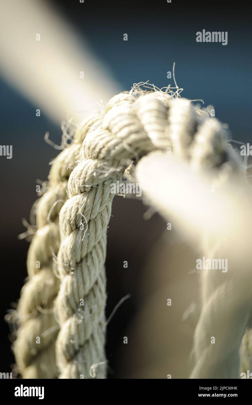 Rope Twine Yarns on small boats Stock Photo - Alamy