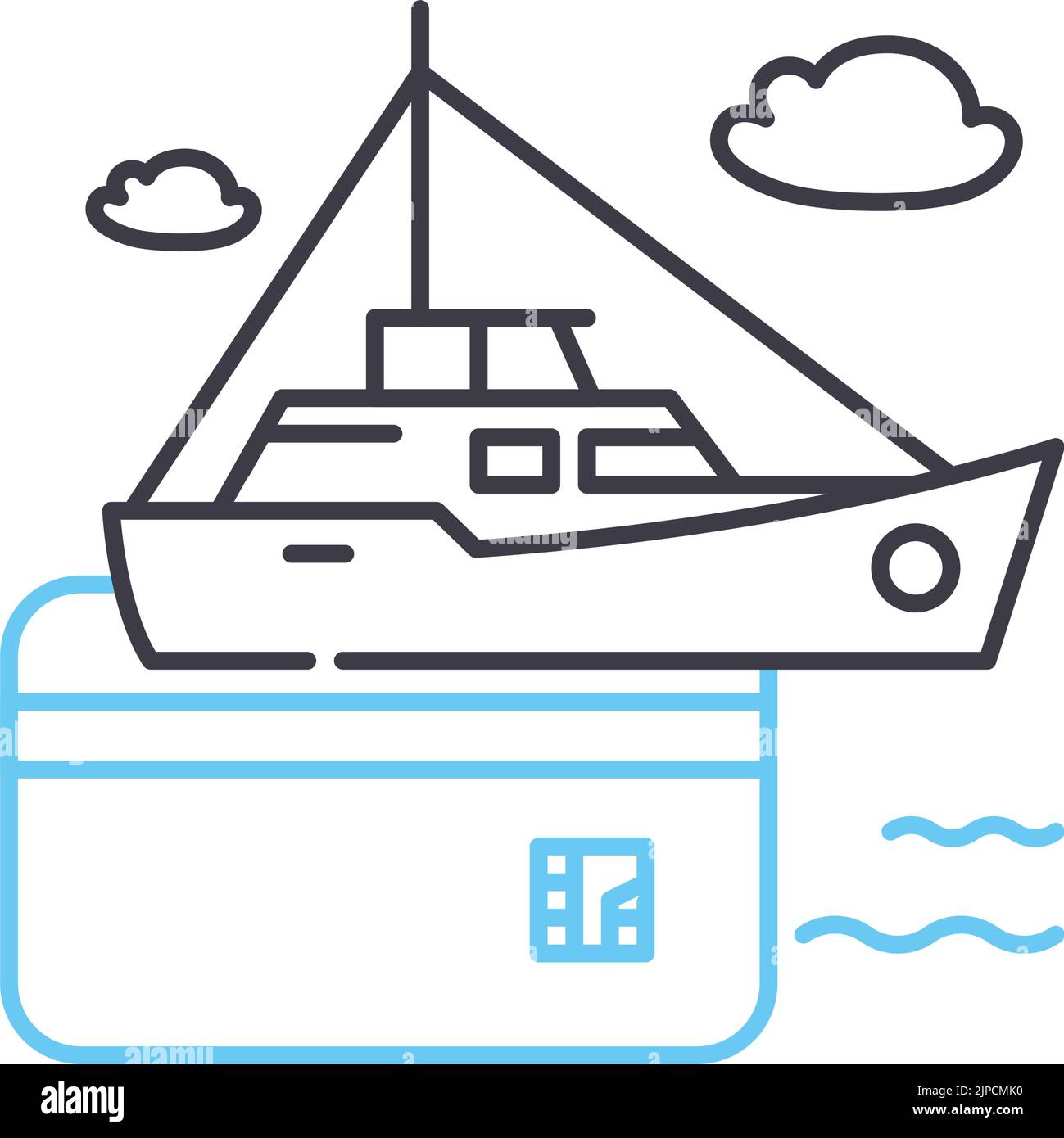 travel line icon, outline symbol, vector illustration, concept sign ...