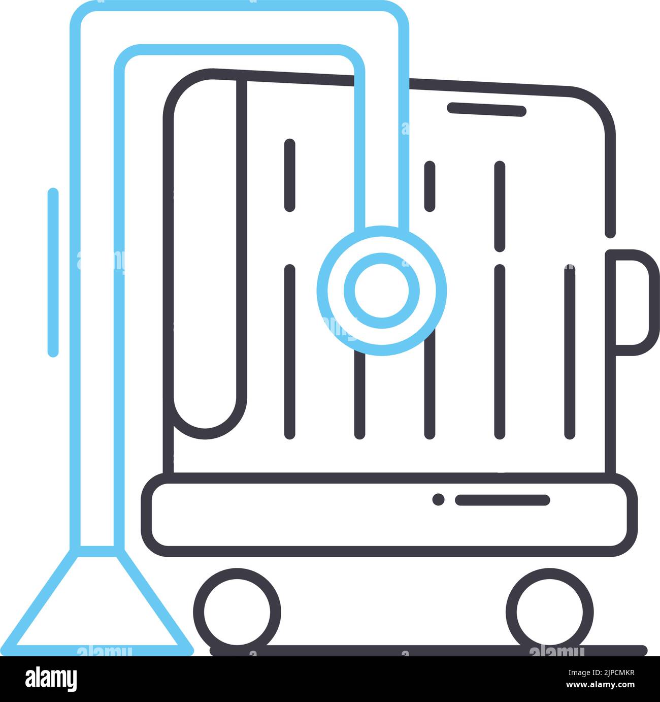 vacuum cleaner line icon, outline symbol, vector illustration, concept ...